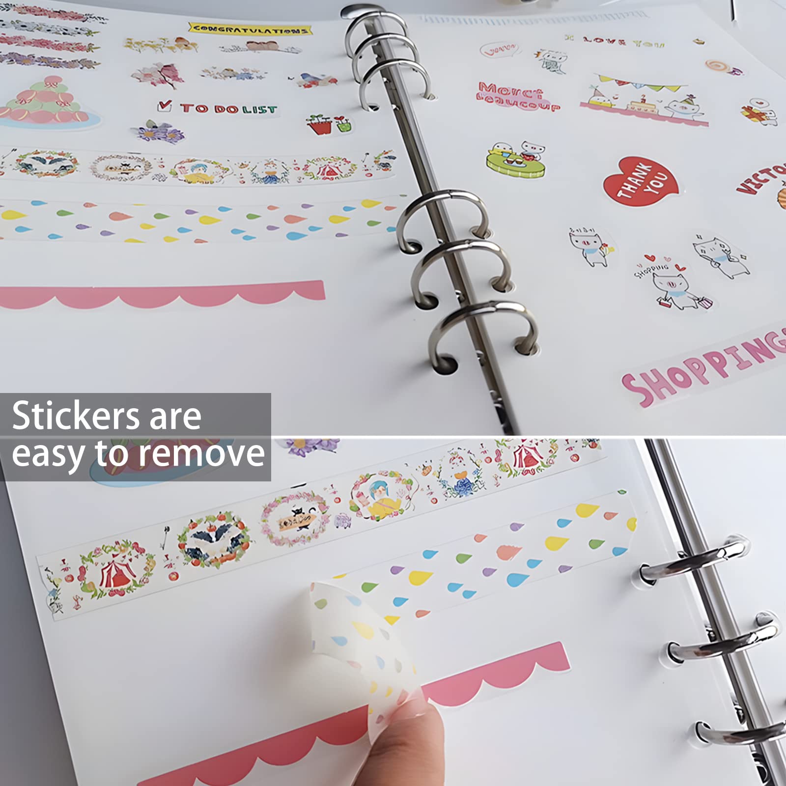 Sticker Collecting Album with 80 Blank Sheets & 40 Colourful Sheets, Reusable Transparent A6 Labels Collection Book