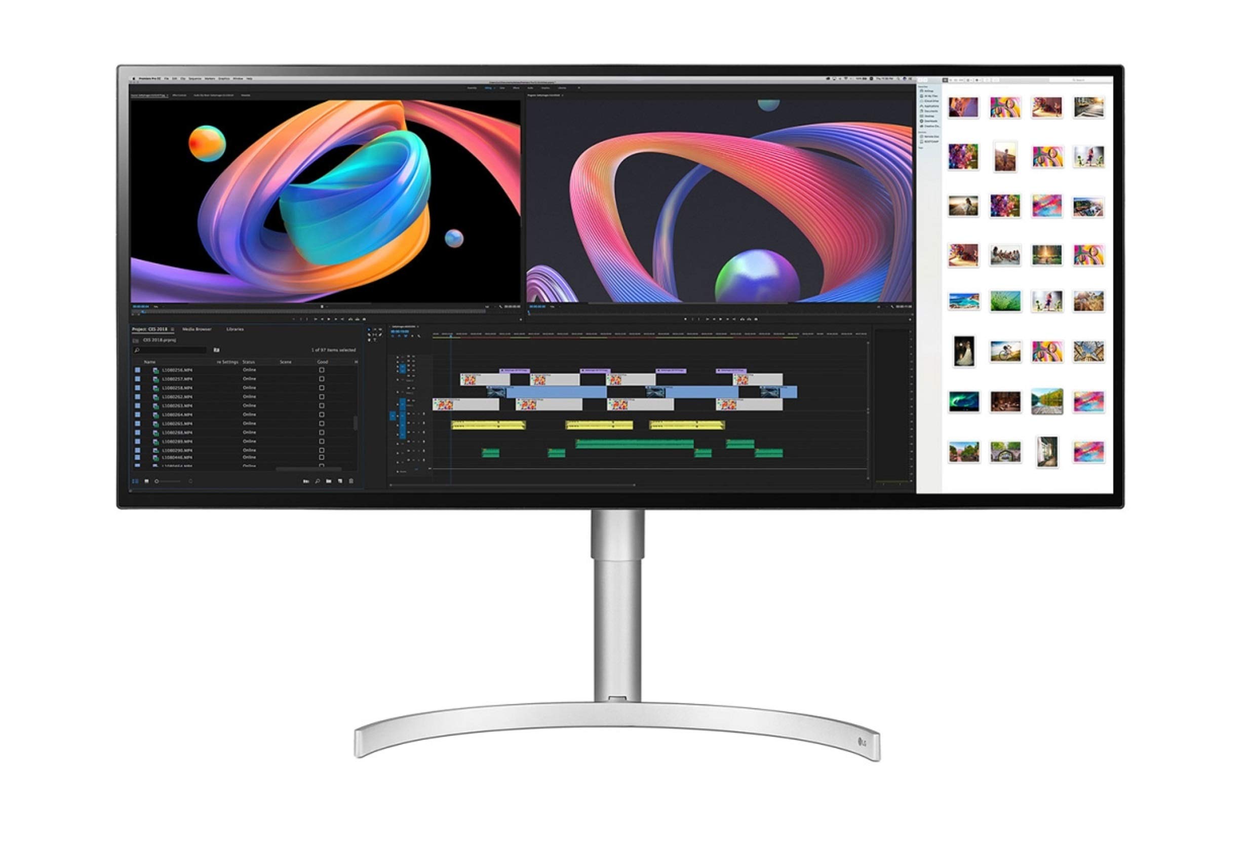 LG 34BK95U-W UltraFine 34" 21:9 5K 2K (5120 x 2160) Nano IPS LED UltraWide Monitor, 600 cd/m² HDR, Thunderbolt 3 / USB Type-C Inputs Black