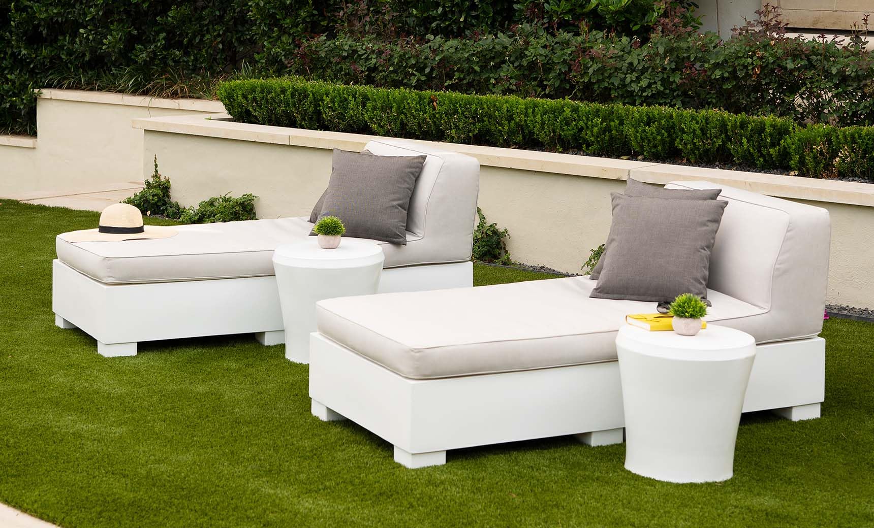 Ledge Lounger Affinity Side Table - in Pool Side Table for Pool Ledges up to 16β inches deep - Indoor - Outdoor All Weather Side Table for Porch, Patio, Garden, Backyard, Pool and Beach (Cloud)