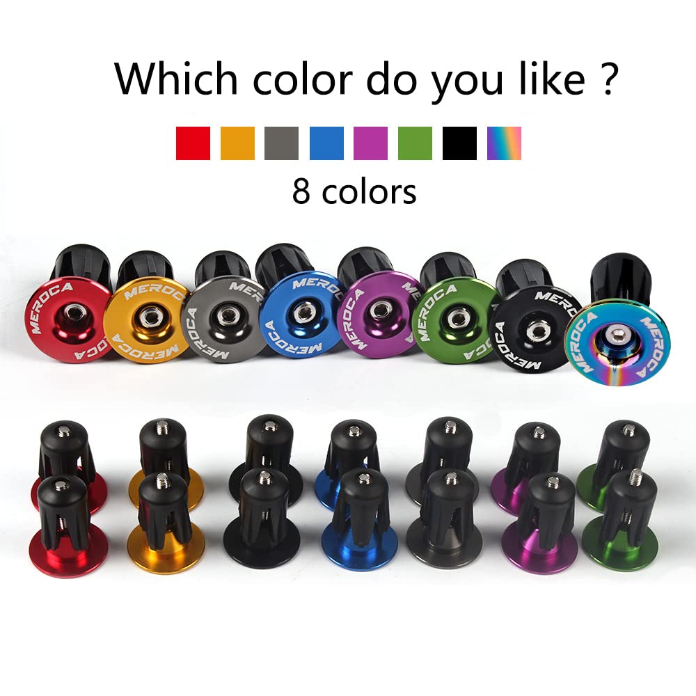 RANOKI Bar End Plugs Aluminum 1 Pairs for Most Bicycle Road Bike Mountain Bike MTB, BMX Bar Ends Handlebar (Red)
