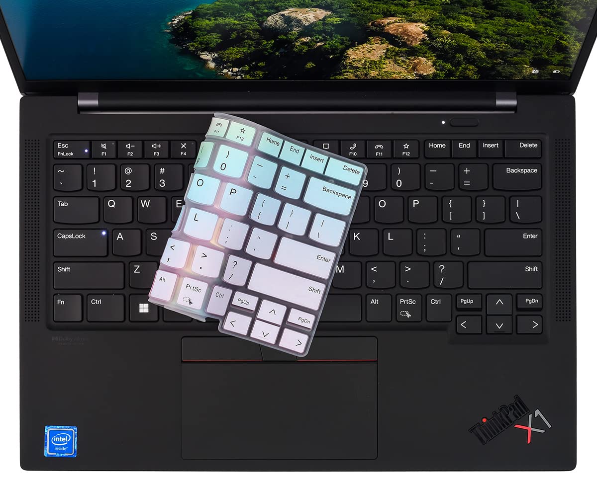 Keyboard Cover for 14" Lenovo ThinkPad X1 Carbon Gen 11/10, ThinkPad T14 & T14s Gen 4/3, ThinkPad L14 Gen 3 & P14s Gen 3 & Thinkpad E14 Gen 6 Gen 5 Laptop, ThinkPad T14 Gen 4 Keyboard Skin - Colorful