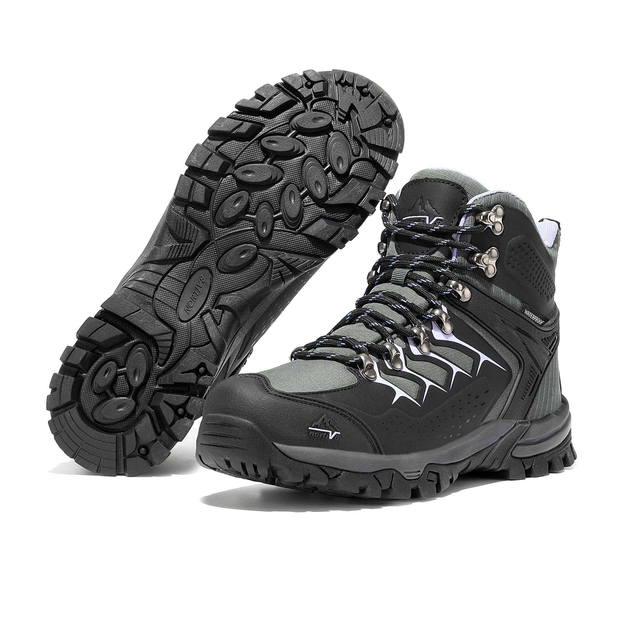 NORTIV 8 Womens Hiking Boots Waterproof Backpacking Lightweight for Outdoor Trekking Camping Trail Hiking Boots Black Size 9 SNHB2211W