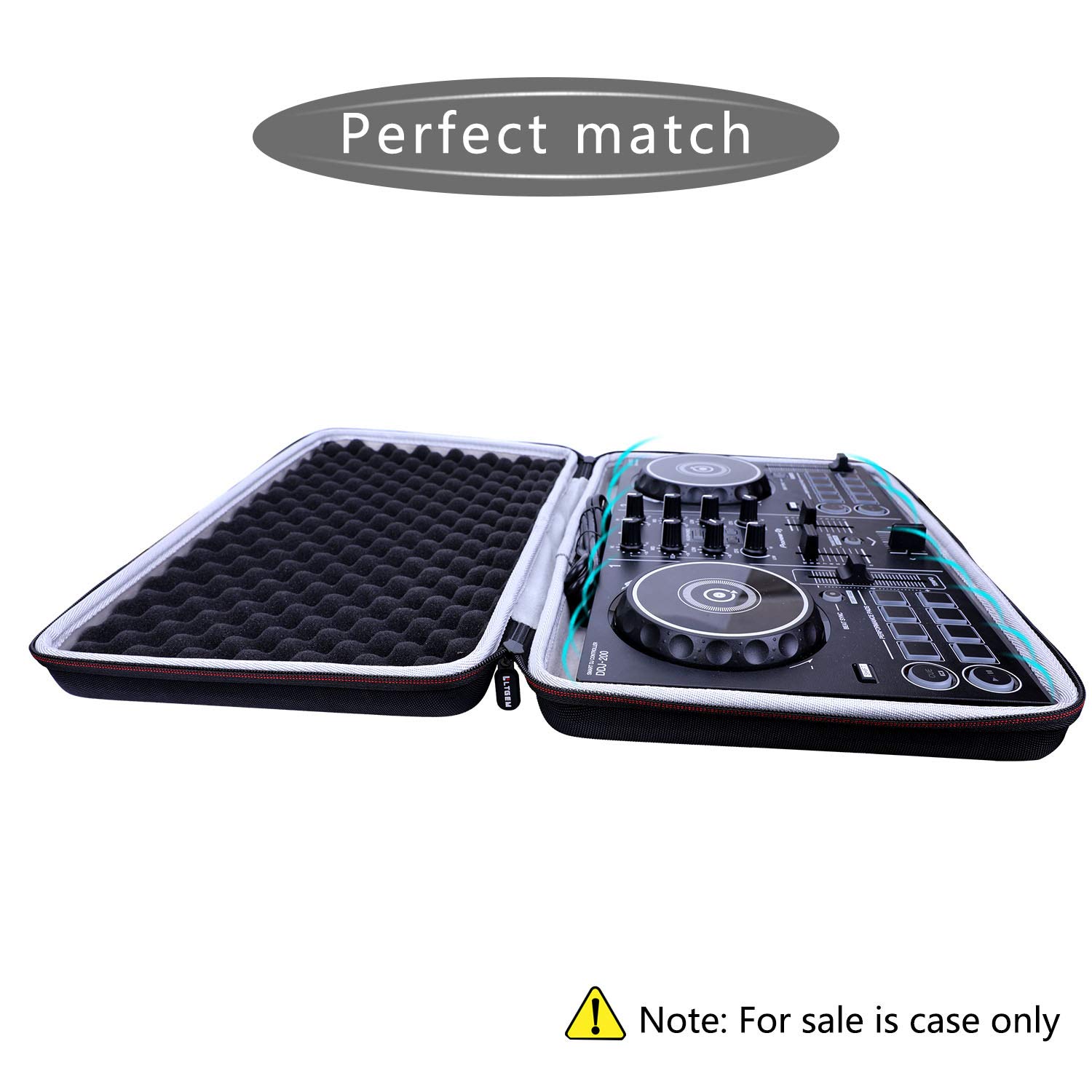 LTGEM EVA Hard DJ Controller Case compatible Hercules Inpulse 200/200 MK2 / Pioneer DJ DDJ-200 Smart/DDJ-WeGO4-K DJ Controller. Case Only!