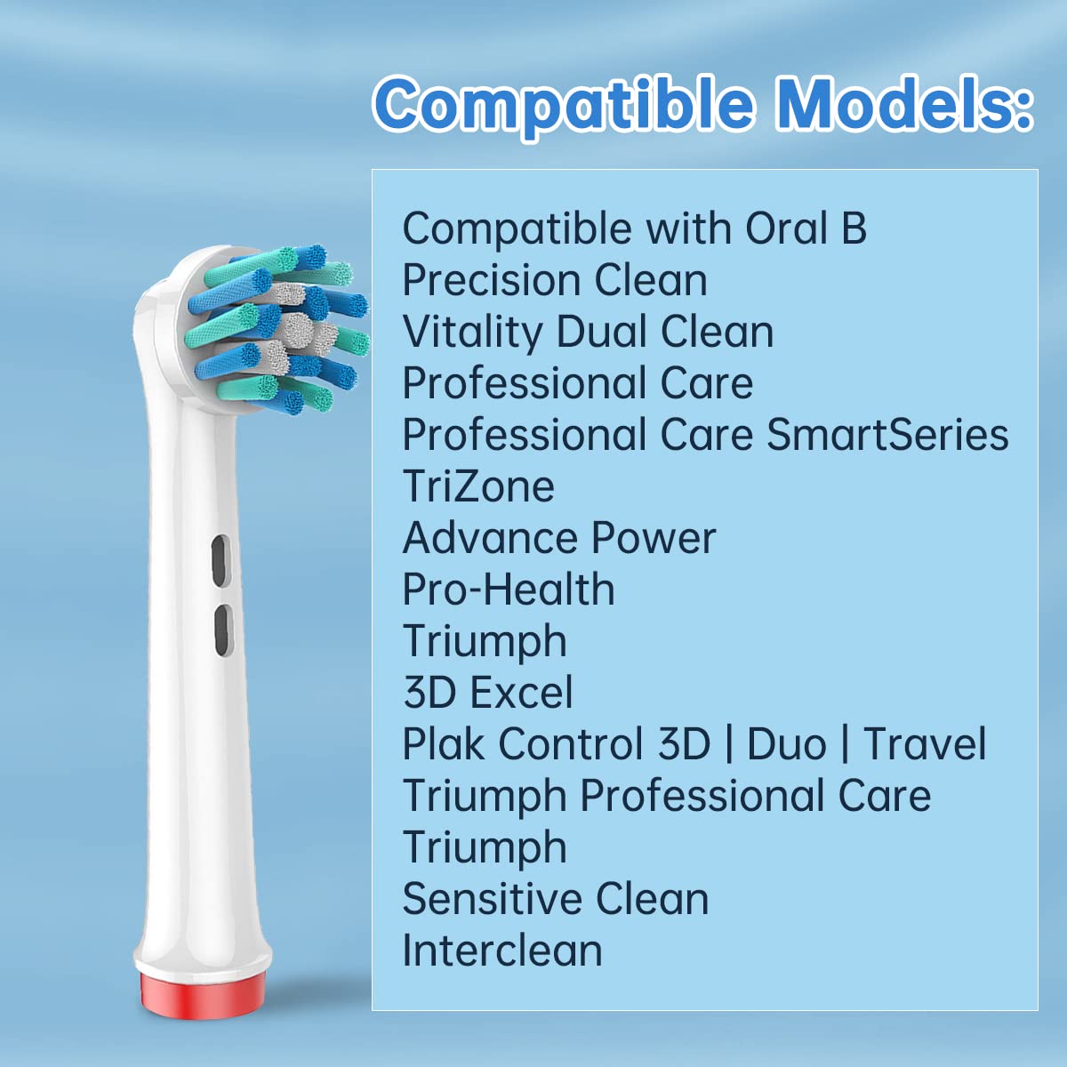 YanBan Angled Bristles Replacement Toothbrush Head for Oral B,Compatible with Braun Electric Rechargeable Toothbrush,Deep Cleaning to Remove Stains(8pcs )