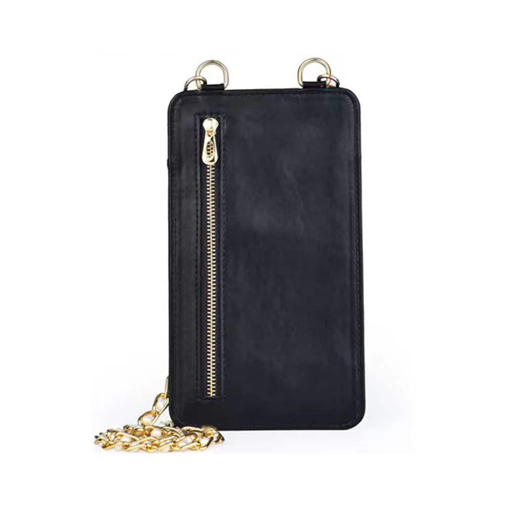 Small Cell Phone Cross Body Bag Purses Crossbody Shoulder Bags with Chain Strap Card Holder for Google Pixel 7 6a 5a 5G 4a 5G (Black)