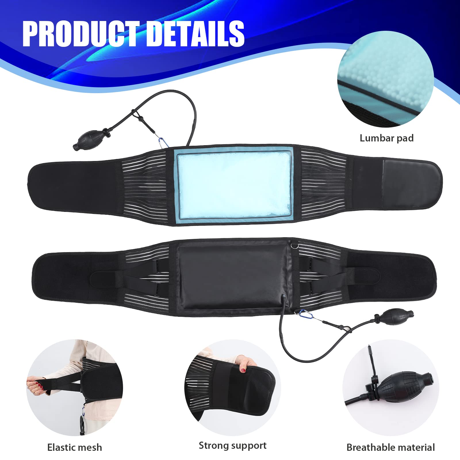 XEYOW Version Lumbar Back Support Belt for Pain Relief, Adjustable Compression Hardness&Shape, Breathable Grain Way Support Belt, Neck Stretcher for Lifting Sciatica Scoliosis Herniated Disc