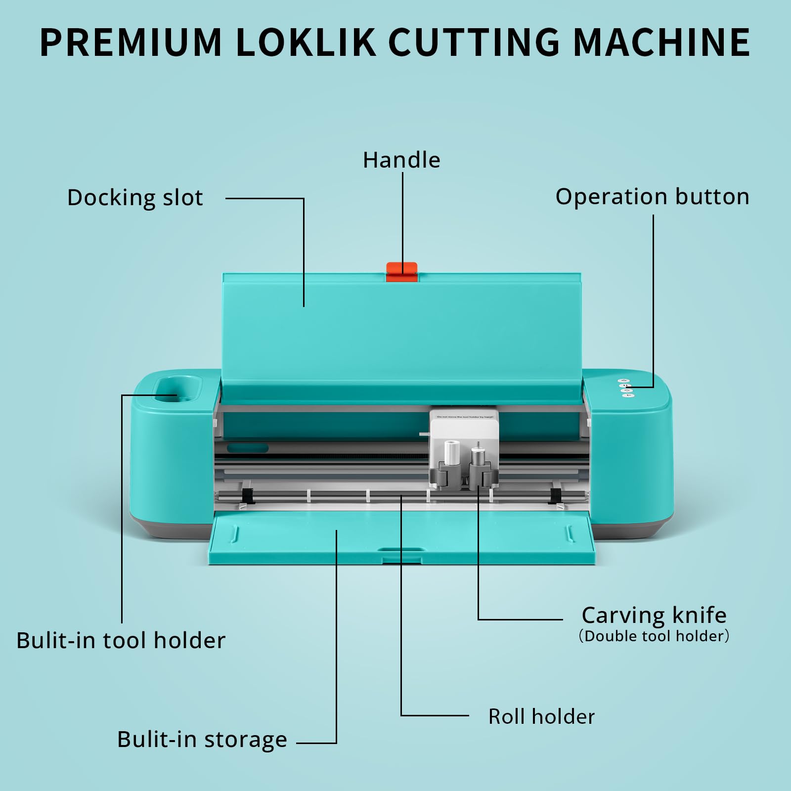 LOKLiK Crafter by HTVRONT Cutting Machine - Vinyl Cutter Machine for All Crafts, Cutting Machine for Vinyl, Iron On, Cardstock, Cuts 100+ Materials, Creates Customized Tshirt, Cards, Labels, Decals