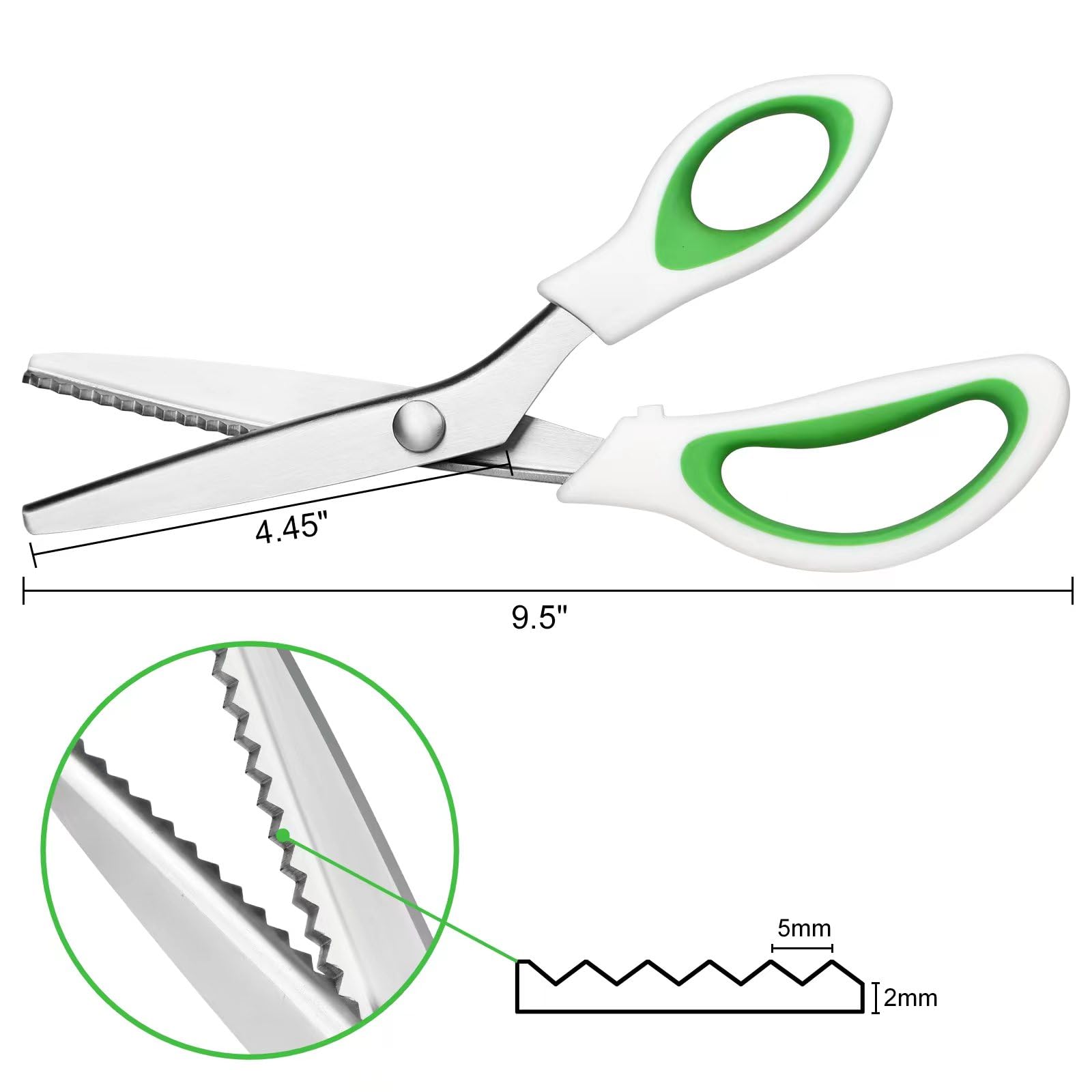 YUQGAOP Pinking Shears,9” Zig Zag Scissors for Fabric,Pinking Shears Scissors for Fabric Cutting,Professional Handheld Dressmaking,Great for Many Kinds of Sewing Fabrics Leather and Craft Paper