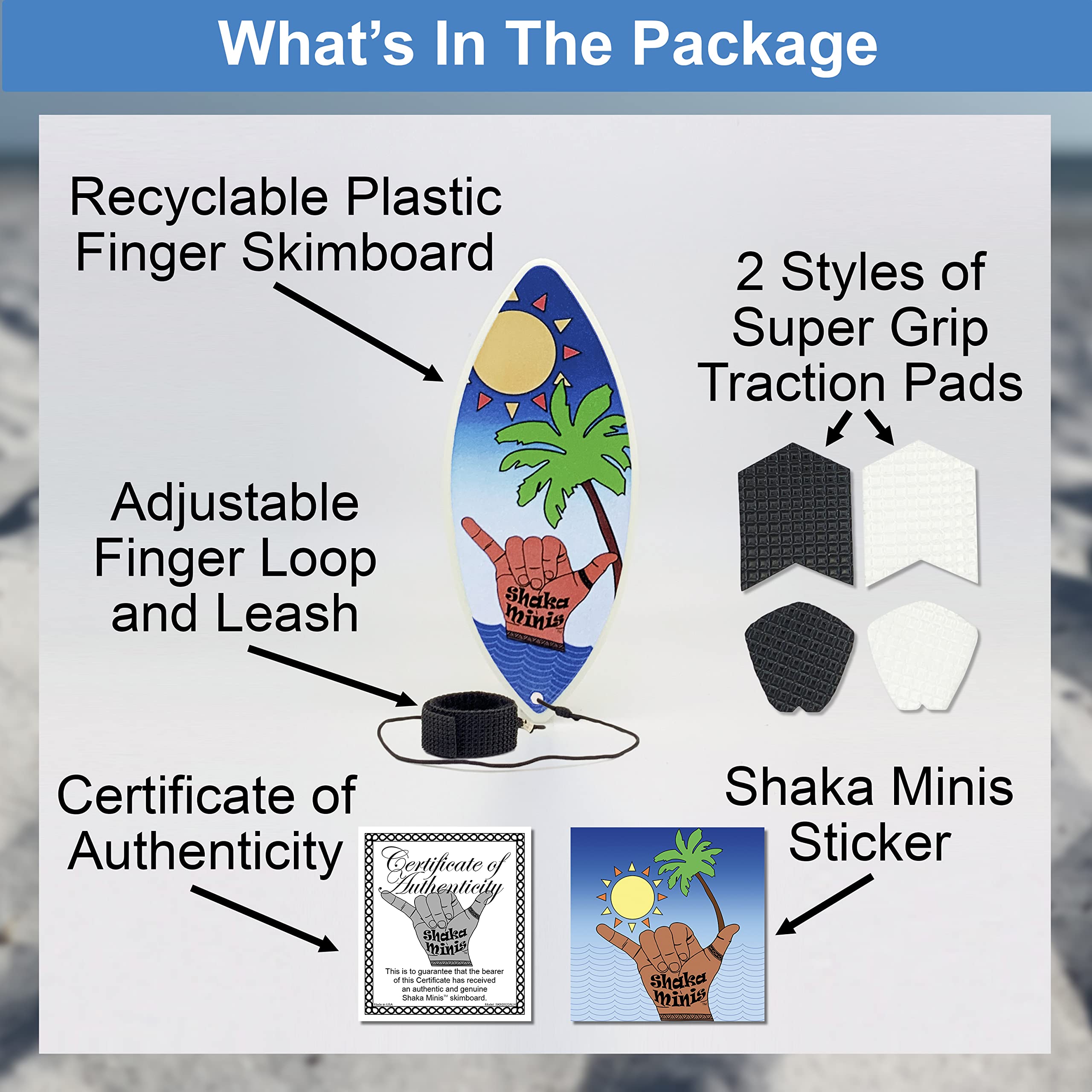 Shaka Minis Finger Skimboard | Finger Surfboard - Skim and Surf The Wind, Waves and Almost Anywhere (Shaka)