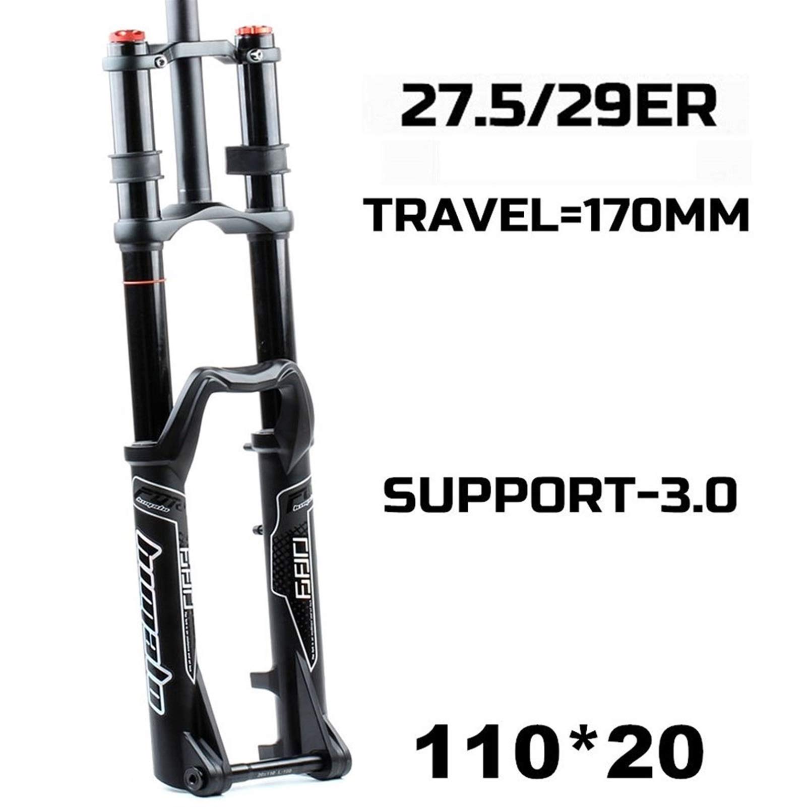 NEYLLO Bike Fork 27.5/29in Mountain Bike Fork,Downhill Fork Soft Tail Suspension Air Pressure Front Fork Apply Tire 3.0inch (Size : 27.5in)