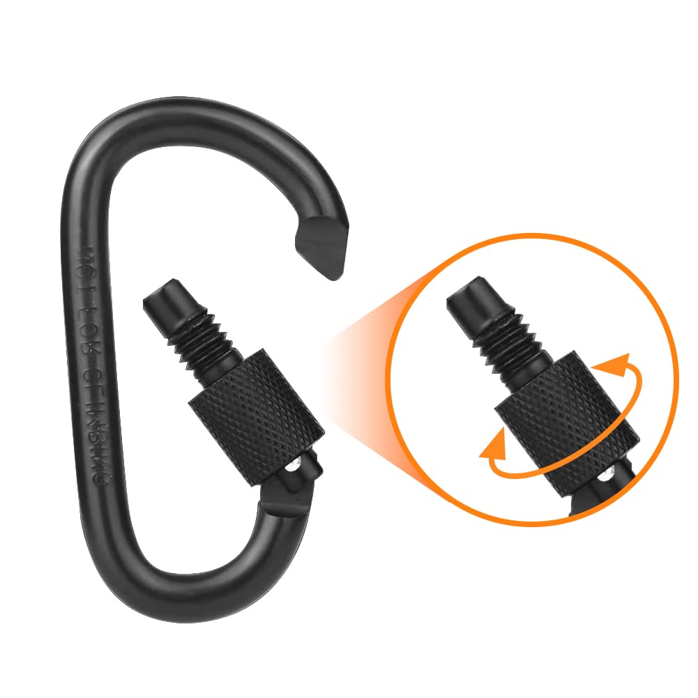KUSONKEY Portable Keychain Drill Screw Adapter, 6pcs 1/4 inch Hex Shank Aluminum Alloy Screwdriver Bits Holder Upgraded Design, Lightweight and Quick- Change,Extension Bar with Black Carabiner