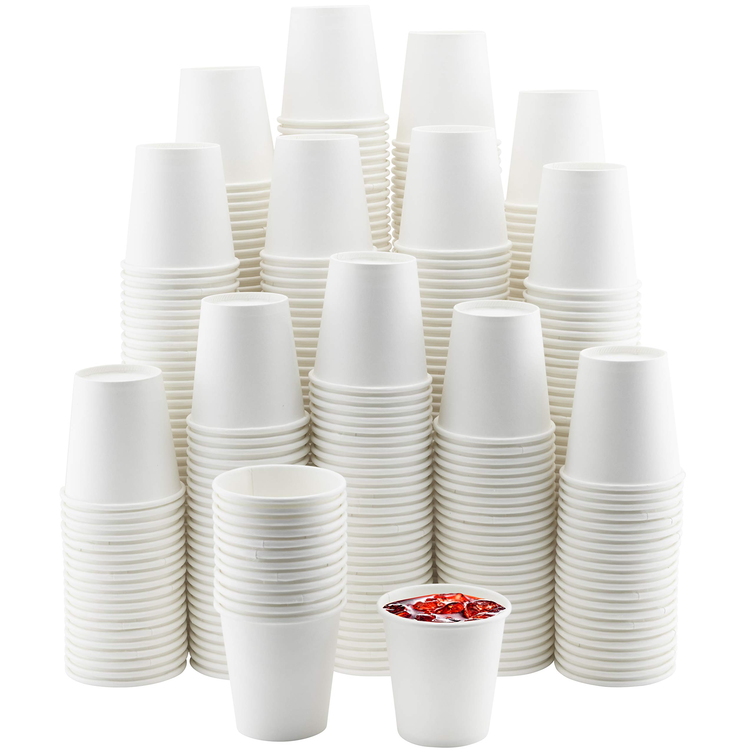 NYHI (500 Pack 3 Ounce White Paper Cups | Disposable Cups For Bathroom, Medicine, Mouthwash, Water, Espresso, Snacks, Paint Mixing, Portion Control & More