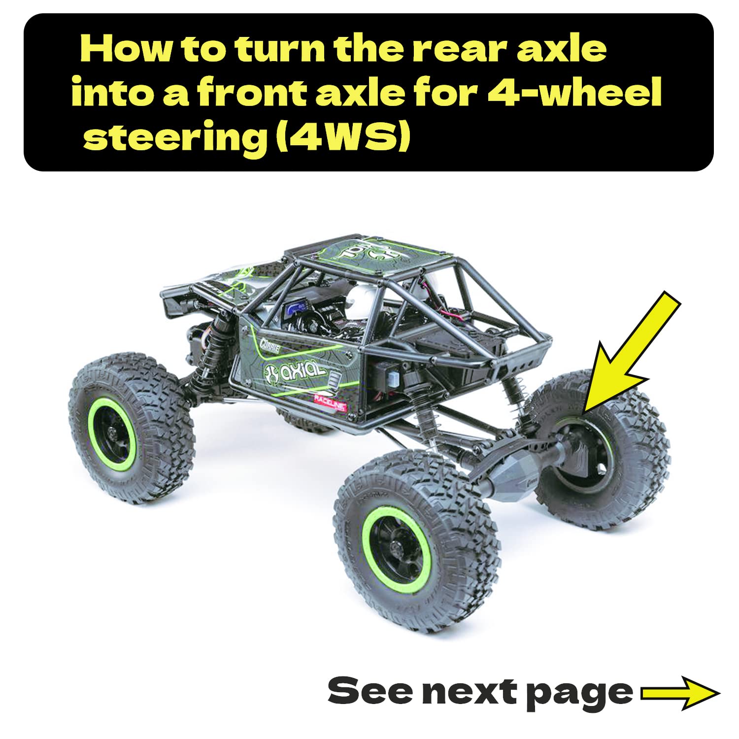 RampCrab RC Model Car Upgrades Parts for UTB18, 4-Wheel Steering 4WS Set for 1/18 AXIAL UTB18 Capra Trail Buggy