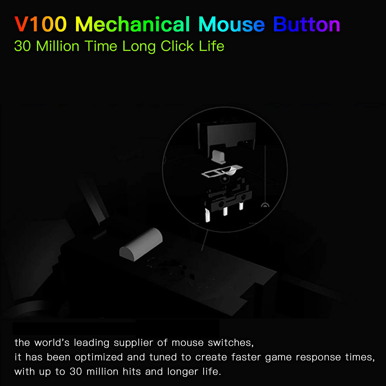 MOTOSPEED USB Wired Gaming Mouse,500 to 6200 DPI 6400 Optical Sensor,Chorma RGB Backlit,8 Programmable Buttons,Ergonomic PC Gaming Mouse for Laptop, PC, Mac