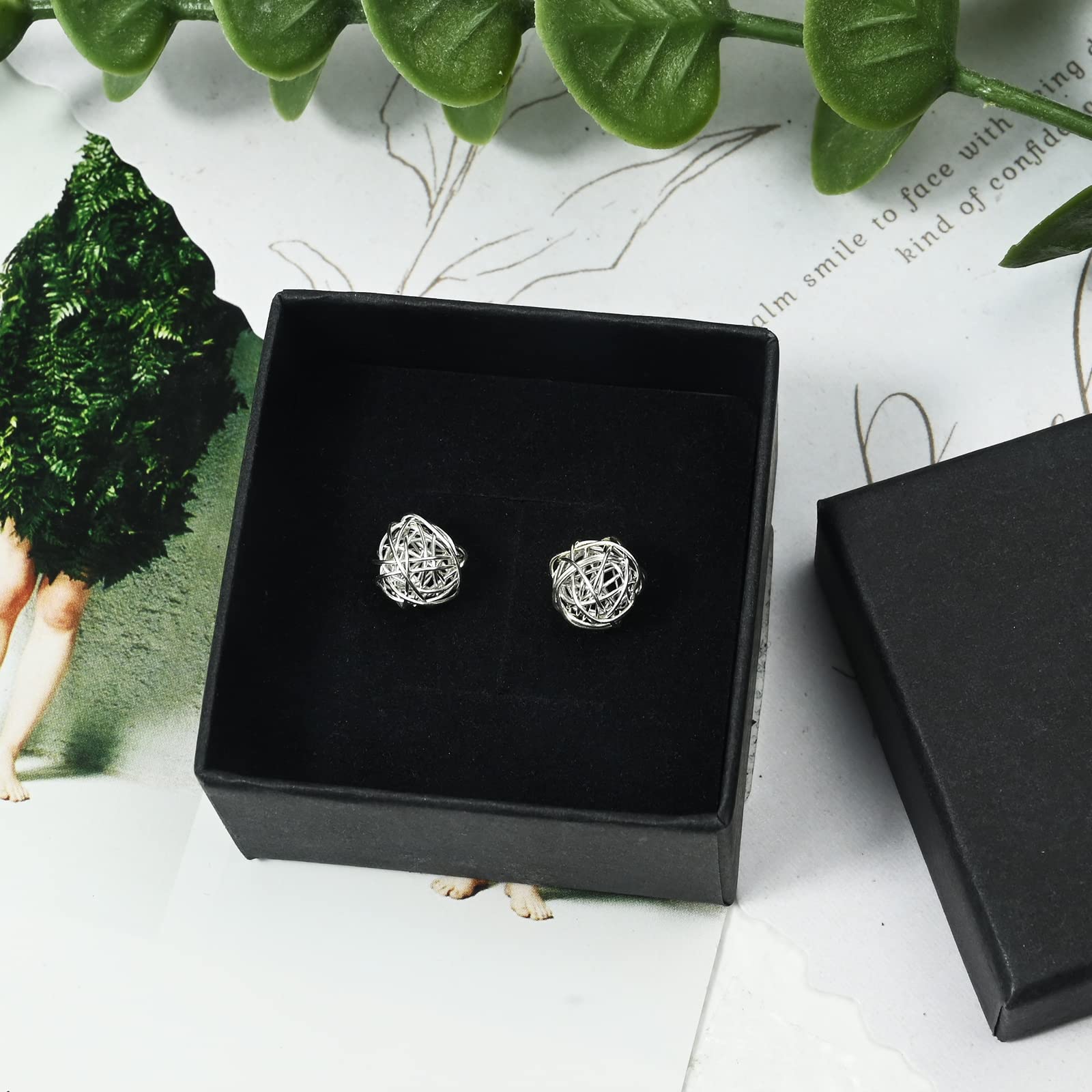 Silver Ball Earrings, Sterling Silver Stud Earrings for Women, Hypoallergenic Handmade Earrings Gift for Birthday Anniversary-9mm