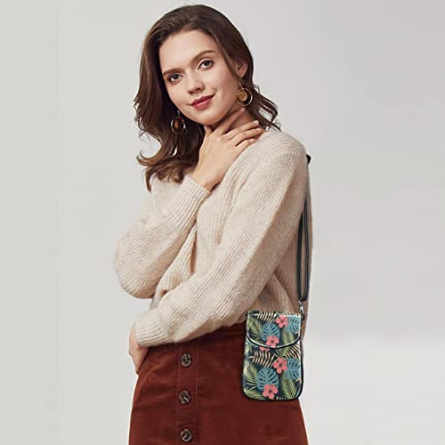 Small Crossbody Bag Flower And Leaf Cell Phone Purse Wallet