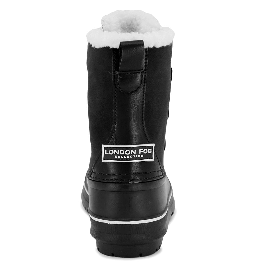 LONDON FOG Unisex Moorgate Cold Weather Warm Lined Snow Boot black ivory 2