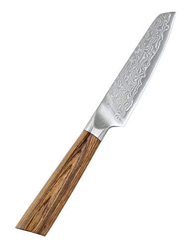 Paring Knife 3.8Inch Damascus Steel Knife Professional Super Steel VG10 Comfortable Ergonomic Wood Grain Handle Very Sharp Paring Knives for KitchenâGift Box