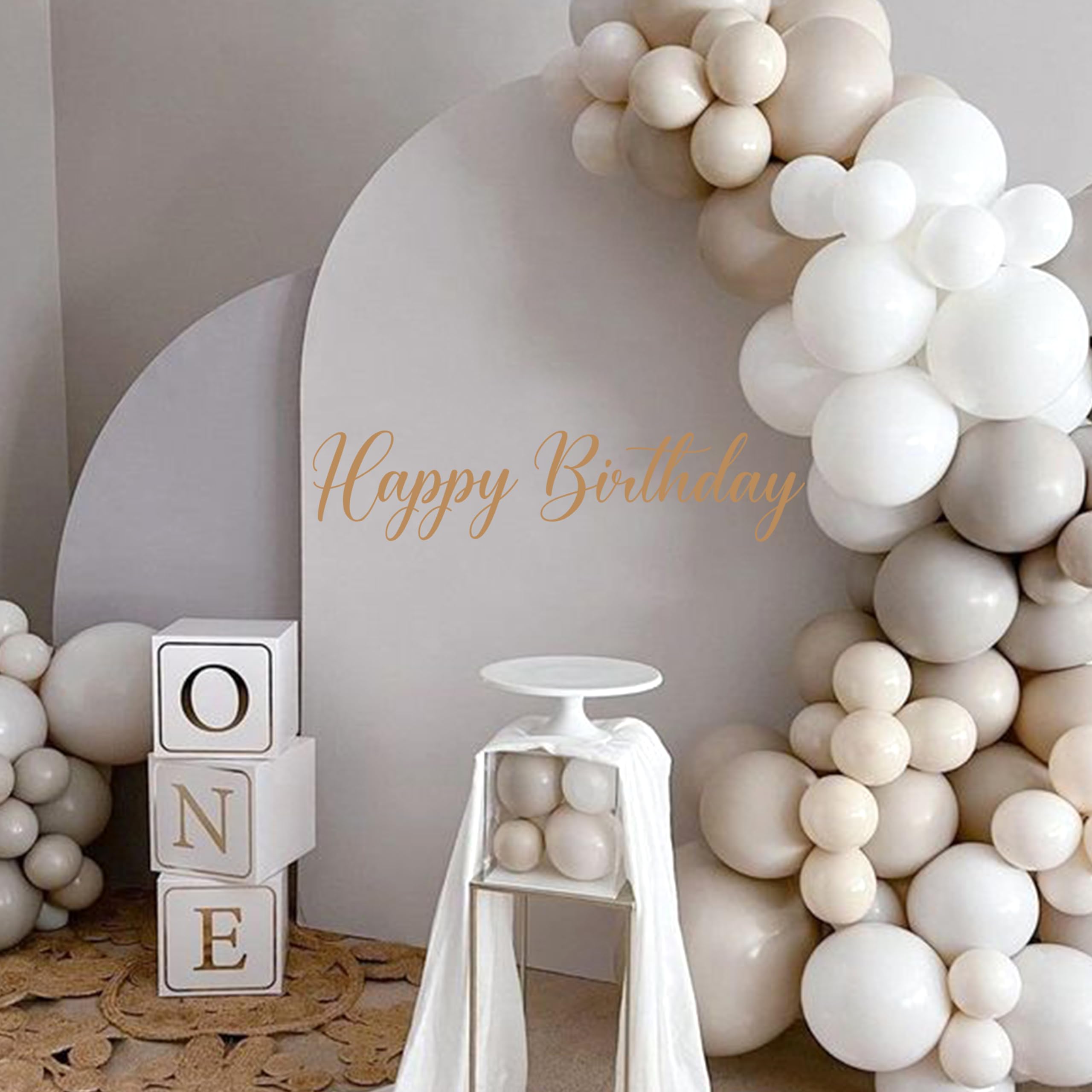 ZAIBIANHAO Happy Birthday Decal for Balloon Arch,Balloon Arch Backdrop Decorations,Happy Birthday Party Decorations, Happy Birthday Decal Sign for Arch Ideas (HB Decal)