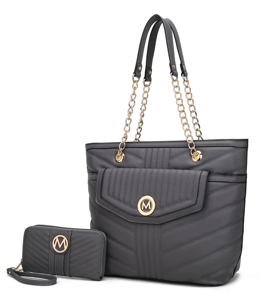 MKF Collection by Mia K. MKF-N-X547CRC Chiari Tote Bag with Wallet 2 Pieces. Multicoloured