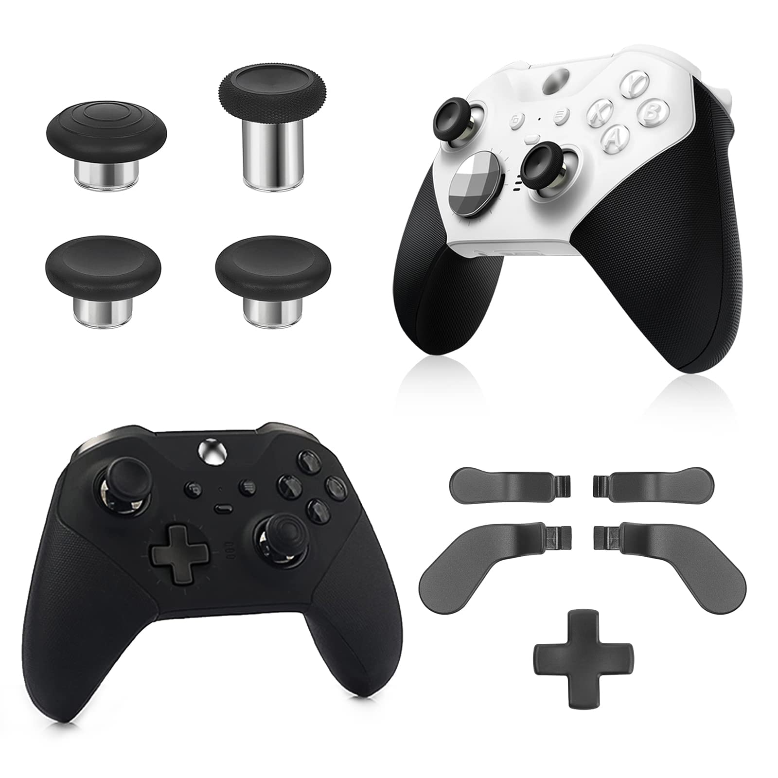 TOMSIN Component Pack for Xbox Elite Wireless Controller Series 2 Core,Xbox Elite 2 Core Controller Accessories,Includes 4 Metal Magnetic Thumbsticks,4 Pcs Interchangeable Paddles,1 D-Pad (Black)