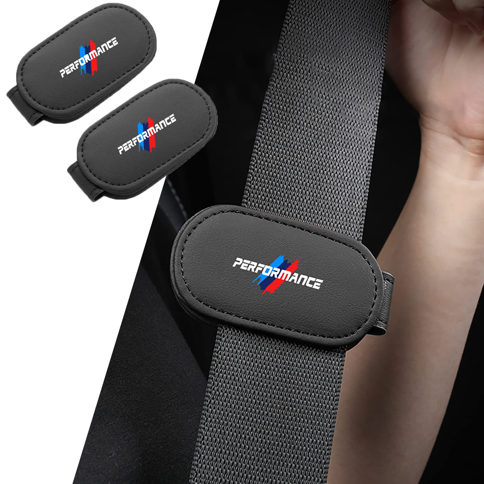 YCDCP Car Seat Belt Adjuster, Universal Seatbelt Adjuster, 2 Pack Car Seat Belt Clip Shoulder Neck Protector Strap Positioner Locking Clip for Adults Kids Pregnant Women (Black)