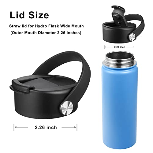 Tzuoieo Flip lid for Hydro Flask Wide Mouth 32 40 oz with Flexible Handle, Replacement Coffee Lid Compatible with Hydroflask, Nalgene, and More Top Water Bottle Brands Wide Mouth 32 oz 40 oz