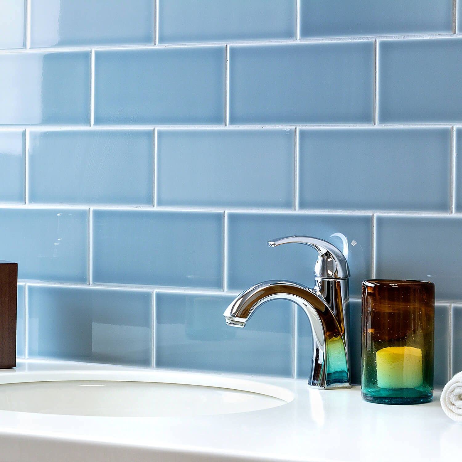 Magnitude Blue 4 in. x 8 in. Polished Ceramic Subway Wall Tile (68 Pieces 14.63 sq. ft. / Case)