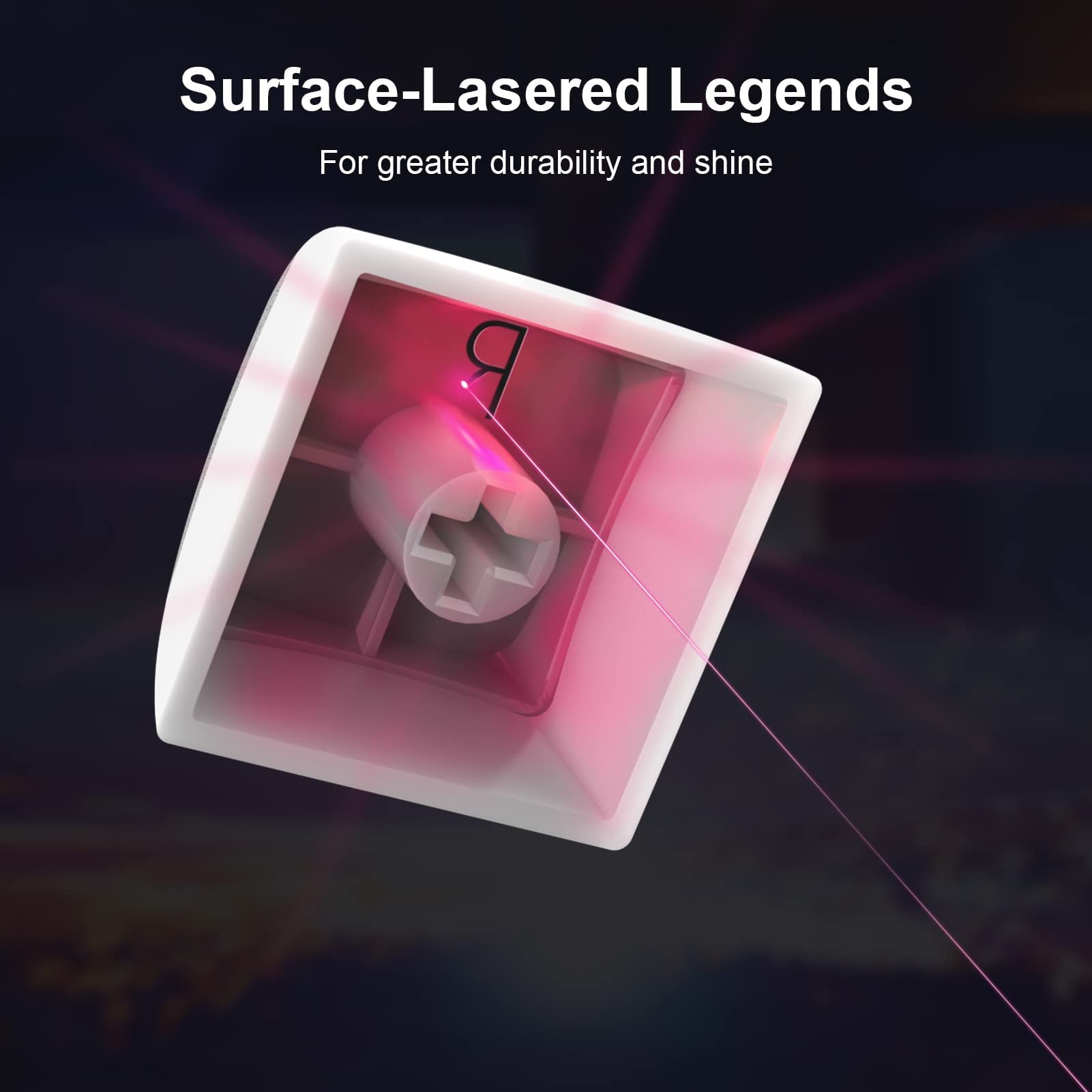 NPET KC20-01 Pudding Keycaps, Doubleshot PBT Keycap Set with Translucent Layer, for Mechanical Keyboards, Full 104 Key Set, XDA Profile, US Layout, Black