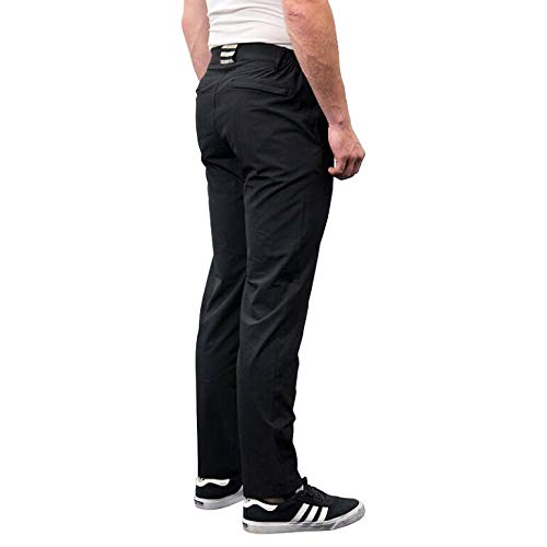 Men's Commuter Bike to Work Cycling Pants - Chinos/Slacks (Black, 34W x 30L)
