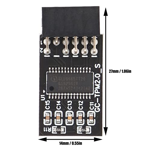 YYQTGG Encryption Module, TPM 2.0 Module LPC Interaface Easy Installation 27mm Length Electronic Component for Replacement
