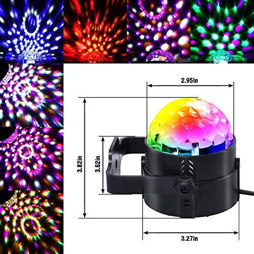 LUNSY Sound Activated Party Lights with Remote Control Dj Lighting RGB Disco Ball Light, Strobe Lamp 7 Modes Stage Par Light for Home Room Dance Parties Bar Xmas Wedding - 4 Pack