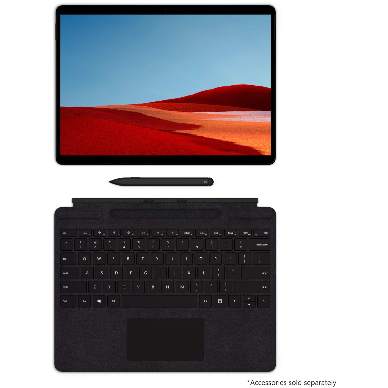 Microsoft MJX-00001 Surface Pro X 13" Touch Tablet SQ1 8GB/128GB, Black Bundle Surface Dock 2 + 2 Year CPS Enhanced Protection Plan