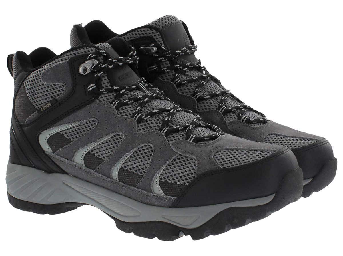 Khombu Tyler Men's Leather Hiking Outdoor Tactical Boots -Black/Grey (9)
