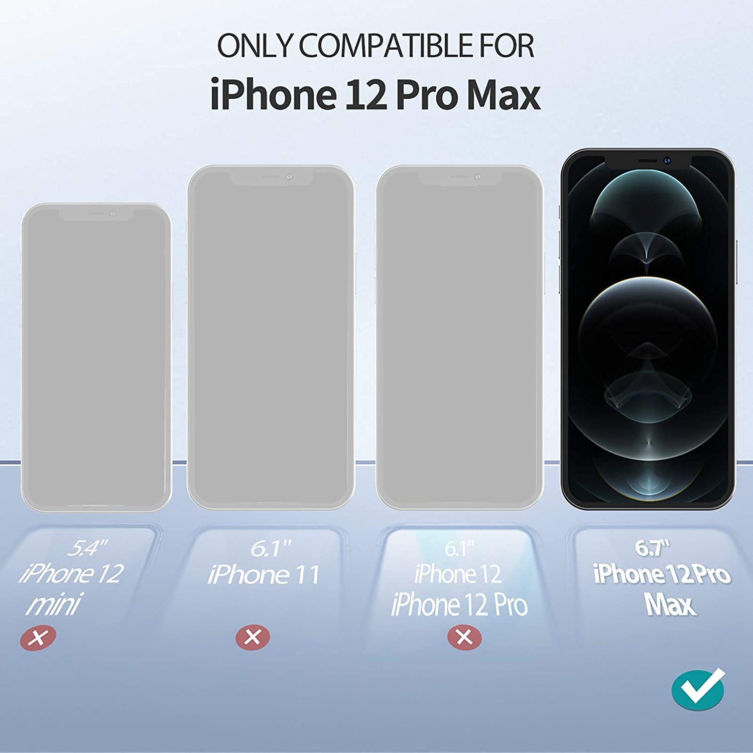 Luckymore Compatible with iPhone 12 Pro Max Case, Clear Case for iPhone Pro Max 6.7 Inch 2020.