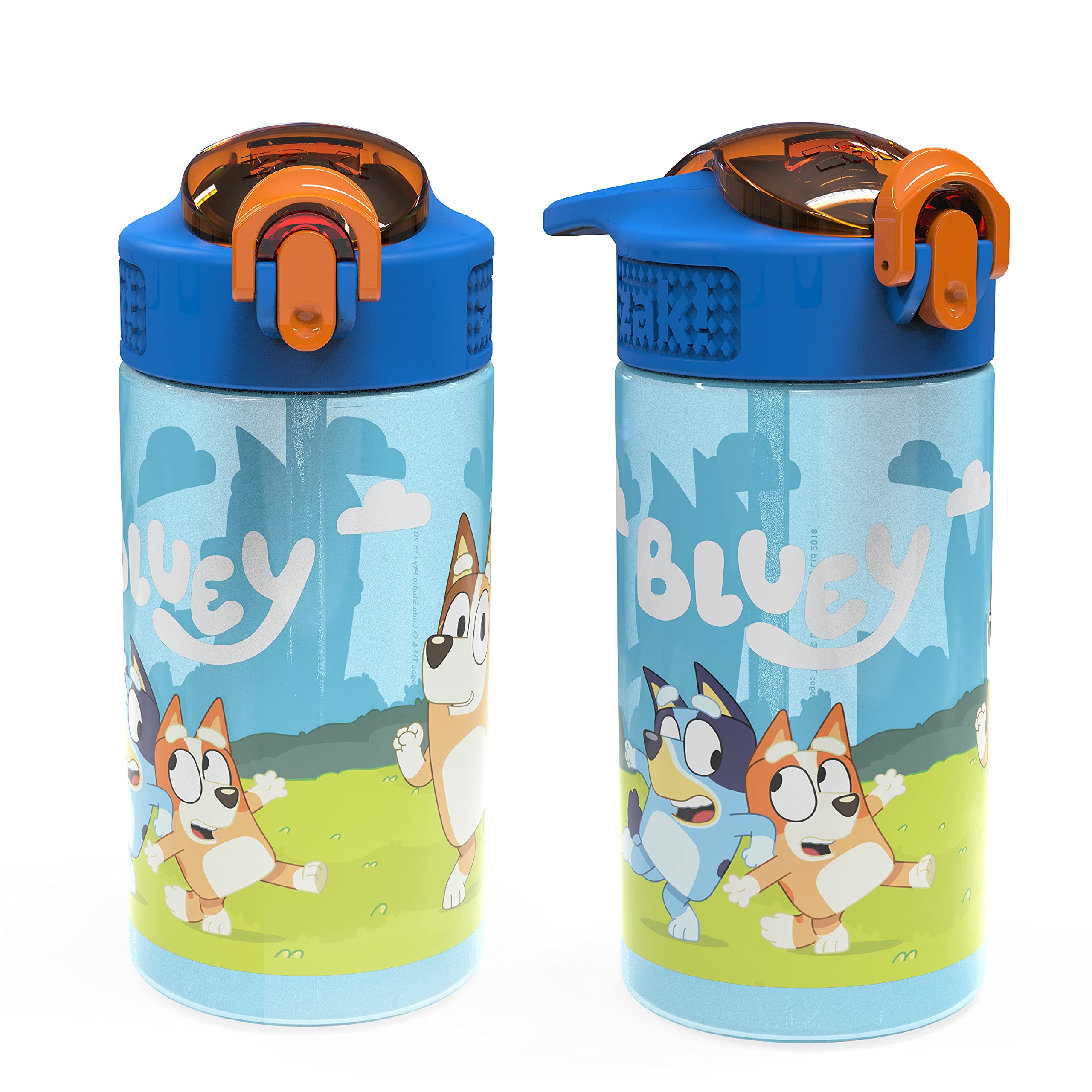 Zak Designs Bluey Kids Tumblers and Water Bottles Bundle (4 Pieces) | BPA-Free and Leakproof | Includes 15oz Tumblers (2 Count) and 16oz Water Bottles (2 Count)