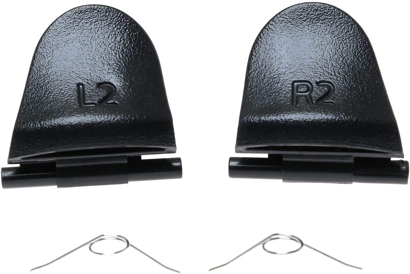 SQXBK 5 Pairs Black L2 R2 Trigger Buttons and 5 Pairs Springs Replacement Parts for Playstation 4 PS4