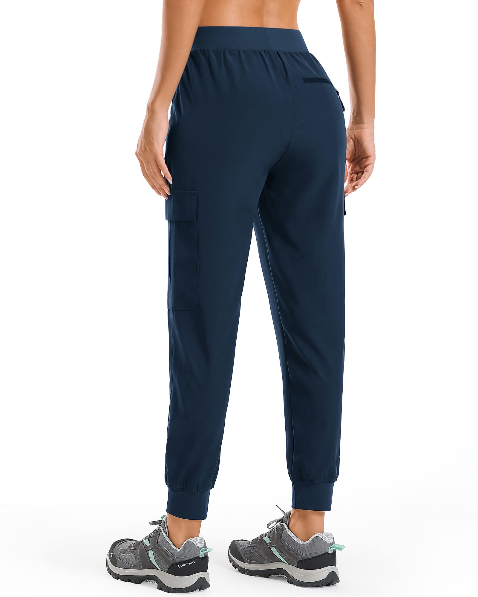 Stelle Womens UPF 50 Lightweight Quick Dry Hiking Cargo Jogger Pants with Zipper Pockets for Outdoor Workout (Navy-26, Small)