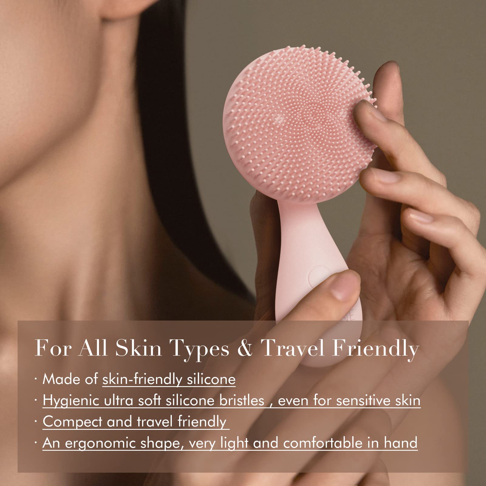 YEAHONE Facial Cleansing Brush,Electric Silicone Face Scrubber for Deep Cleaning and Exfoliating,Gentle Vibrating and Massage,Mini Sonic Skin Exfoliator Tool
