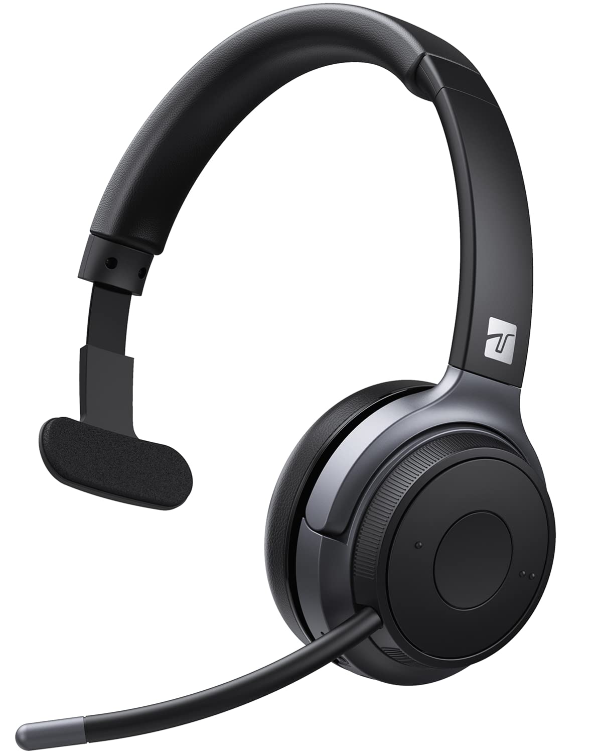 TZS Trucker Bluetooth Headset, Wireless Headset with ENC Noise Cancelling & Mute Button Microphone, V5.0 Handfree Bluetooth Headphone for Driving/Business/Office Compatible with iPhone and Android