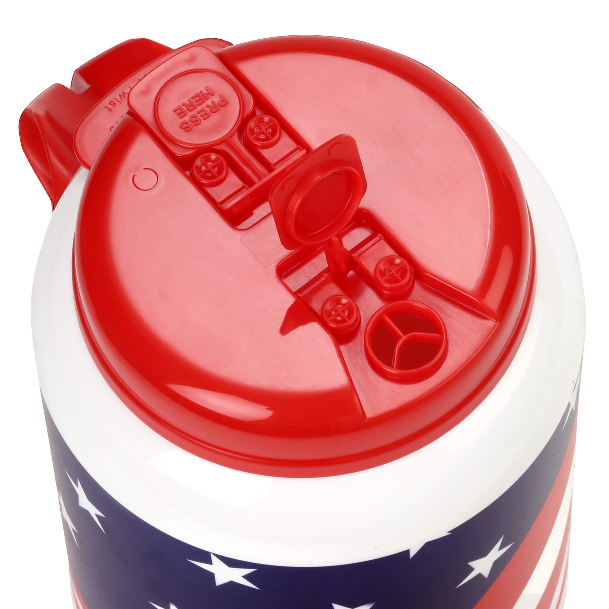 Plum Hill 100 Ounce Insulated USA Flag Mug with Handle and Flexible Straw with Flip Top Easy Pour Cap Keep Drinks Cold