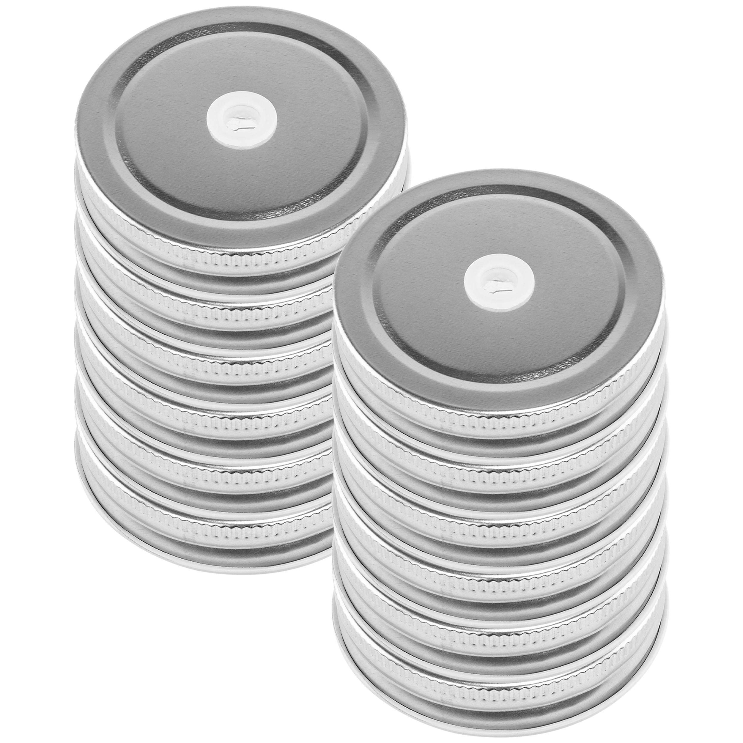 Southern Homewares Mason Jar Lids with Straw Hole Set of 12 Small Mouth Mason Jar Lids Kids Jar Lids Mason Jar Drinking Lids