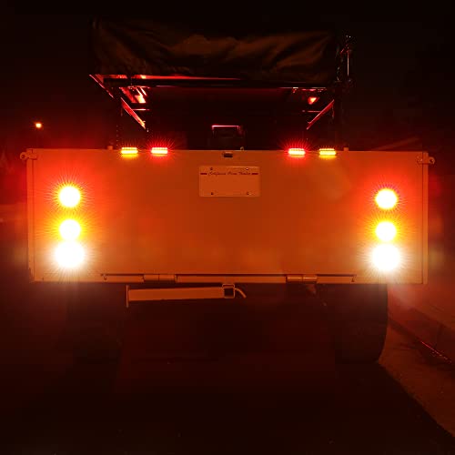 TRUE MODS 2pc 4" Round Red LED Trailer Tail Lights [DOT Certified] [Grommet & Plug Included] [IP67 Waterproof] Turn Stop Brake Trailer Lights for RV Trucks