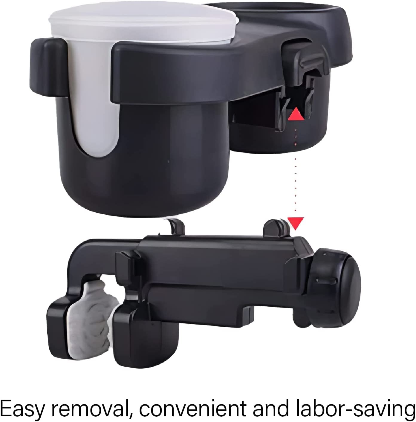 Stroller Snack Tray with Cup Holder, Deluxe Snack Pod,Universal Stroller Snack Attachment, Cup Holder for Stroller,car seat cup holder,Upgraded Removable Non-Slip Grip Clip for Stroller Bar