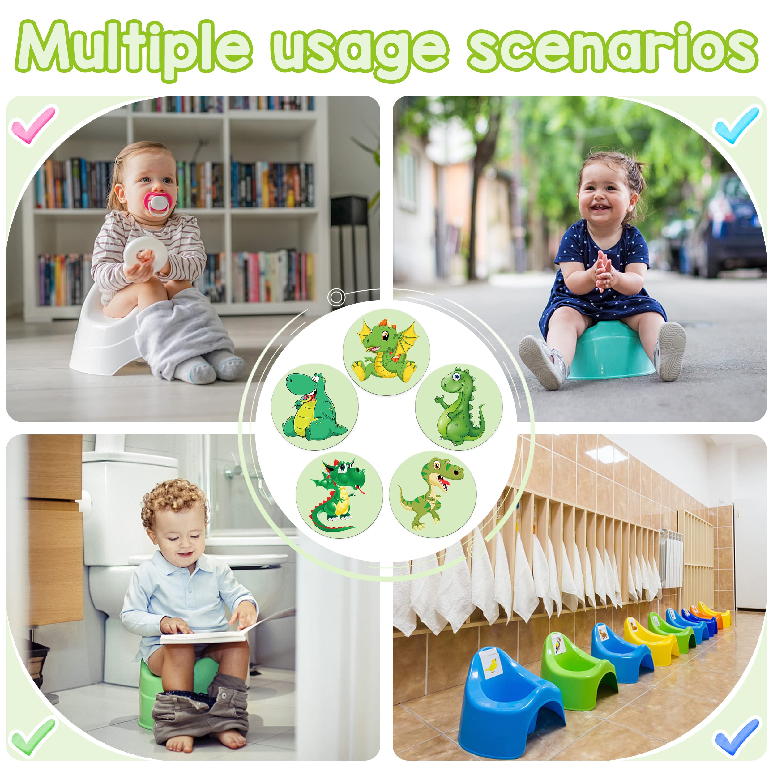 Yeeeasy Animal Dinosaur Potty Training Stickers for Toddler Boys Magic Color Changing Stickers Packs for Potty Training Toilet Reward Targets (20 Pcs)