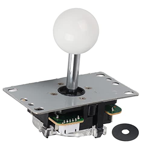 QSTNXB Arcade Joystick, Quadrate Retaining Hoop Small Shaking Distance Joystick, Quick Moves High Sensitivity Light Hand Feel Arcade Stick, for Arcade, Fighting Game Consoles(White)