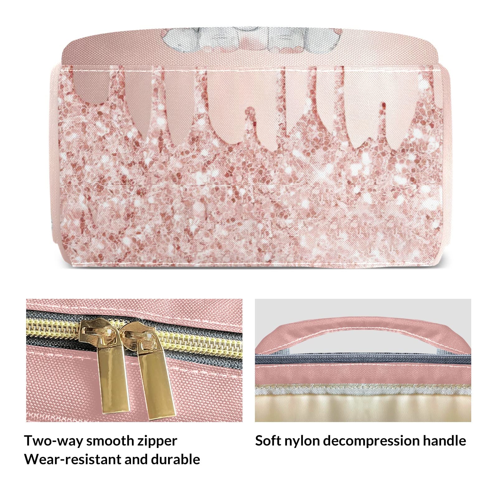 zaaprintblanket Pink Elephant Diaper Bag Multifunctional Nappy Changing Bags Waterproof Travel Back Pack for New Parents Mom Dad as Gifts