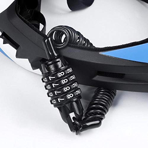 SRZR Bicycle Lock Durable Helmet Lock Chain Password Combination Portable Bike Motorcycle Anti-Theft Cable Lockstitch Bike Lock (Color : Black)