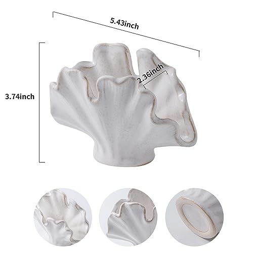 Uiddo Ceramic Sponge Holder, Sponge Holder for Kitchen Sink,Compact Sink Caddy Organizer - Scouring Pad and Dish Sponge Holder, Farmhouse Kitchen Decor and Cute Kitchen Gadgets and Accessories (White)