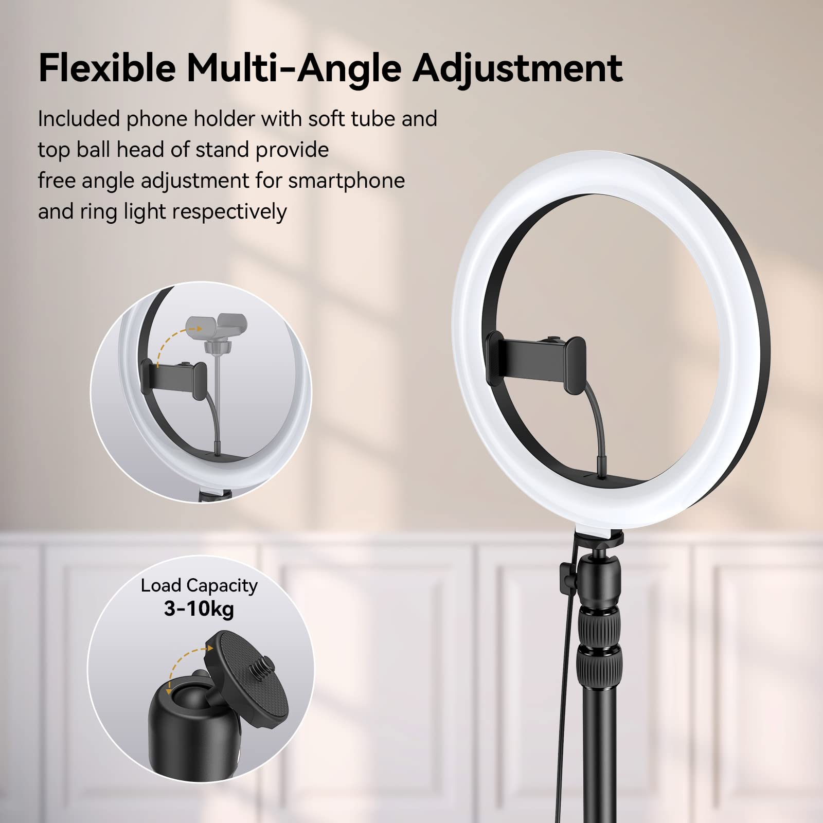 SmallRig Desktop Ring Light for Computer, Streaming Light with Desk Clamp and Phone Holder, for Vlogging, Live Streaming, Video Recording, Zoom Meetings, Gaming, YouTube, Tiktok 3998